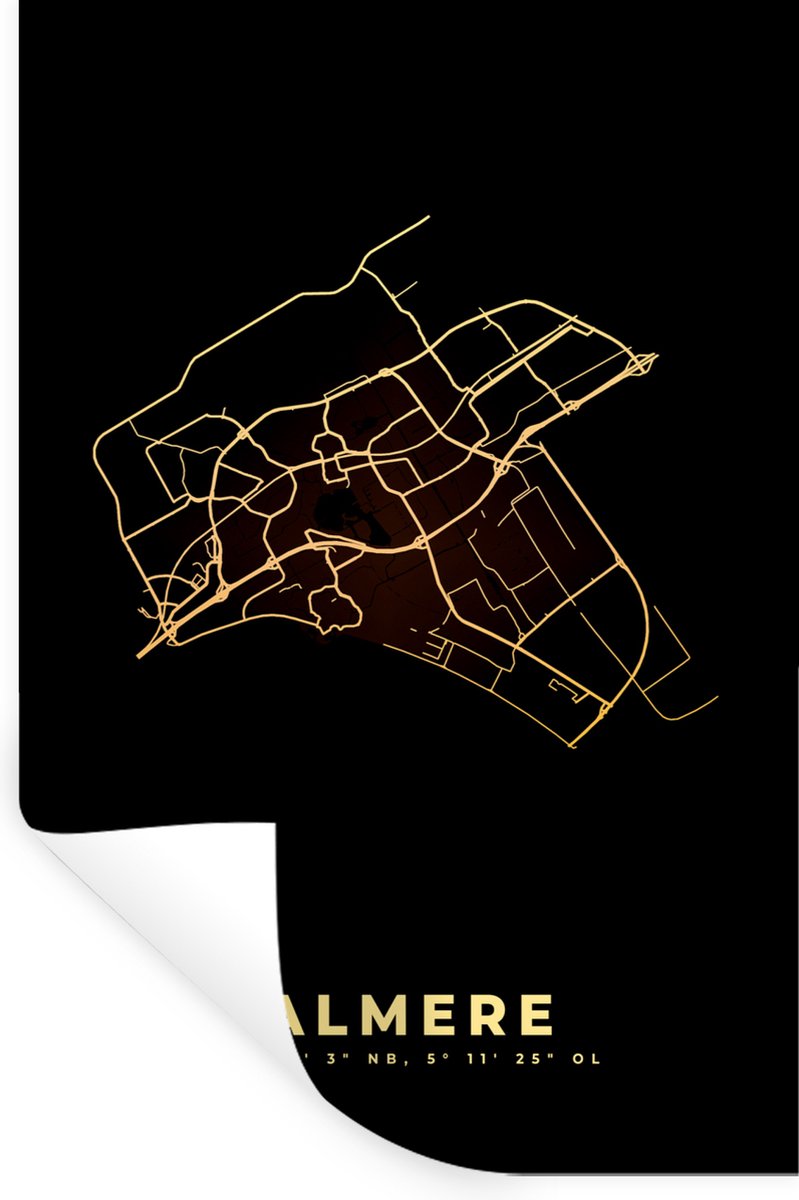 Muurstickers - Stadskaart - Almere - Plattegrond - Nederland - Kaart ...