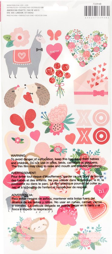 Pebbles sticker loves me 6x12" icon & accent x56 | bol.com