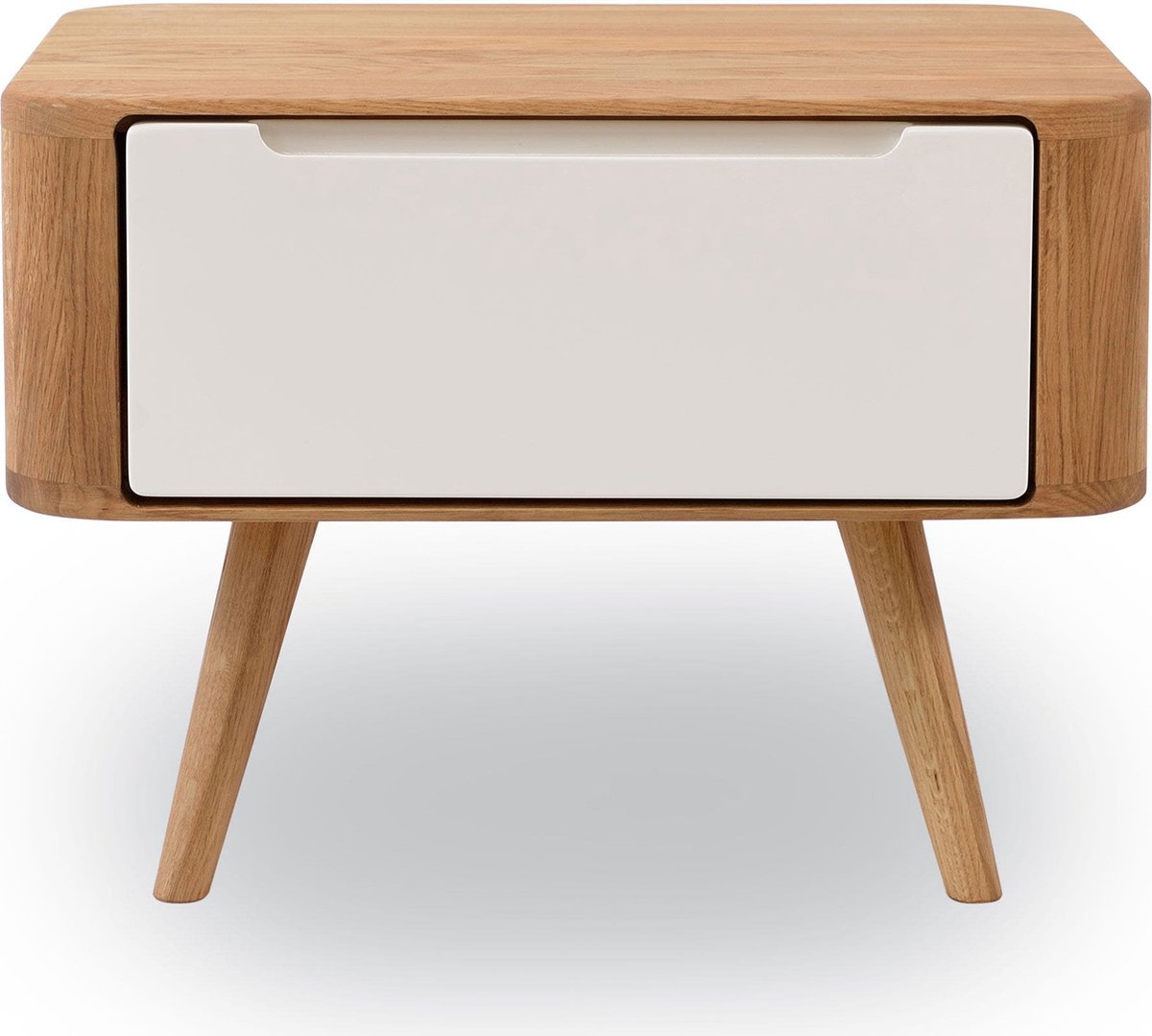 Gazzda Ena nightstand 55 houten nachtkastje naturel - 1 lade | bol.com