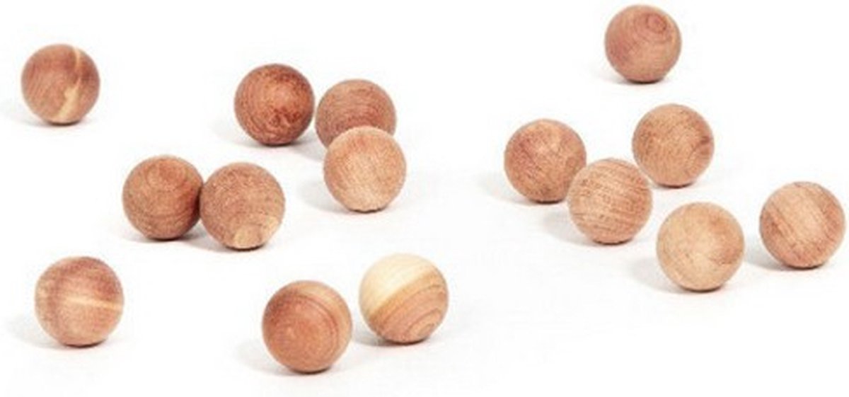 mottenballen in natuurlijk ceder bruin 2 cm 15 stuks | bol