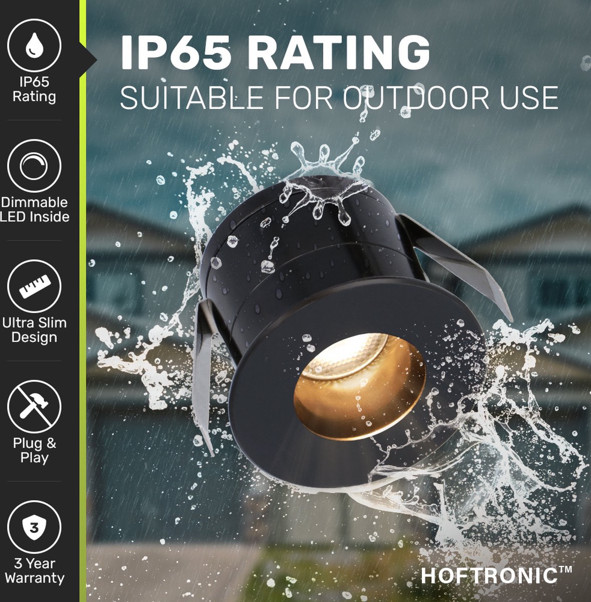 4x Spots Spots encastrés Olivia noir LED set complet avec variateur ...