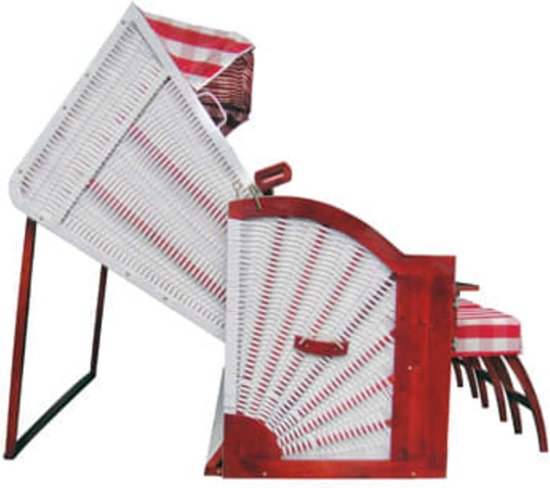 vidaXL Strandkorf Classic XXL rood-wit 3 personen | bol.com