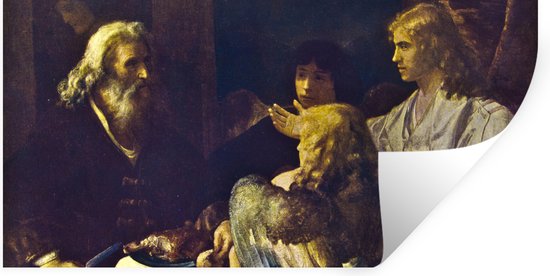 Muurstickers - Abraham en de engelen - Rembrandt van Rijn - 160x80 cm ...