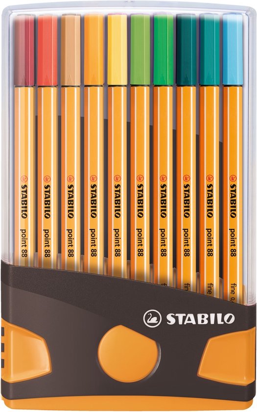 STABILO Fineliner point 88, 20er ColorParade, grau/orange | bol.com
