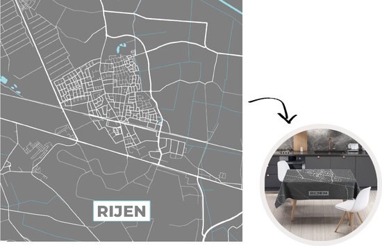 Tafelkleed - Tafellaken - 180x180 cm - Plattegrond - Rijen - Stadskaart ...