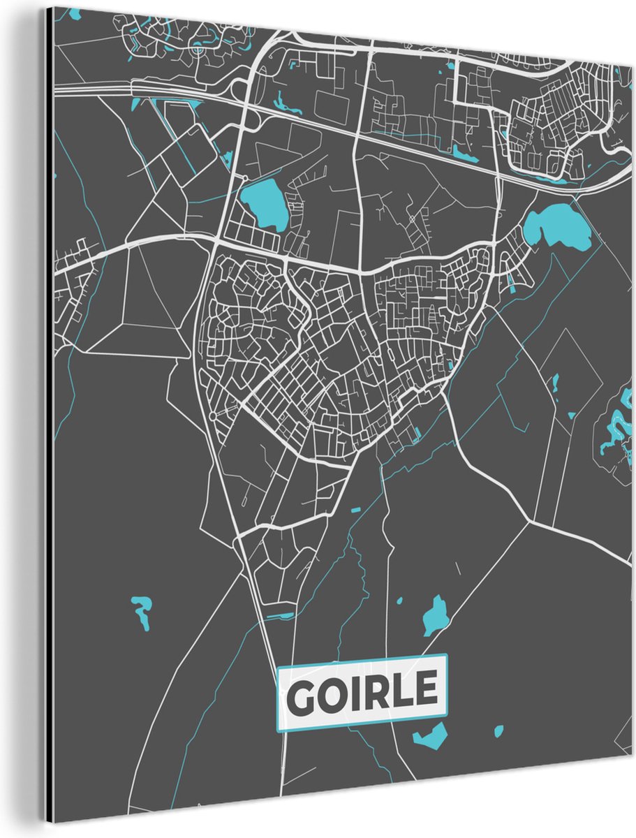 Wanddecoratie Metaal - Aluminium Schilderij - Plattegrond - Goirle ...