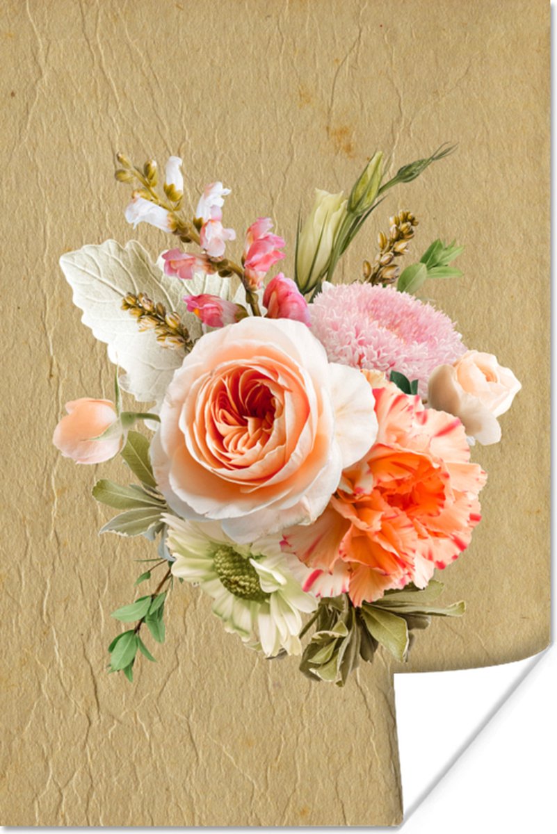 Affiche Roses - Bouquet - Fleurs - Vintage - Antique - 20x30 cm | bol.com