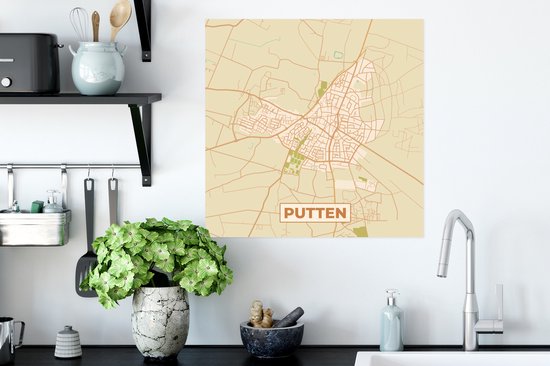 Poster Putten - Stadskaart - Kaart - Plattegrond - 50x50 cm | bol