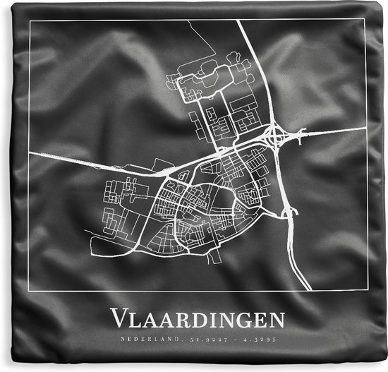 Kussenhoes 60x60 cm - Plattegrond - Vlaardingen - Kaart - Stadskaart ...