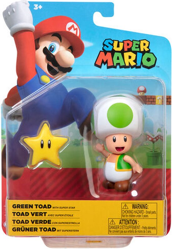 Nintendo Super Mario - Green Toad With Super Star Figure | bol.com