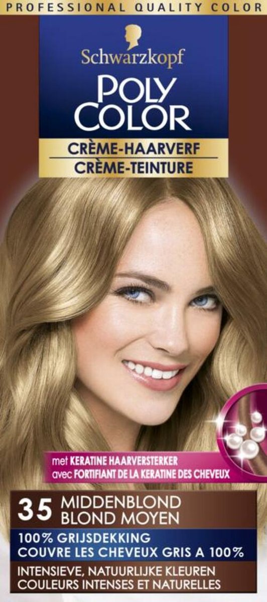 Schwarzkopf Poly Color Crème Teinture pour cheveux 35 Blond moyen - 1 ...