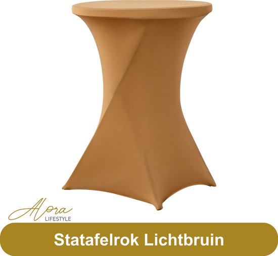 Statafelrok lichtbruin 80 cm - partytafel - Alora tafelrok voor statafel -... | bol.com