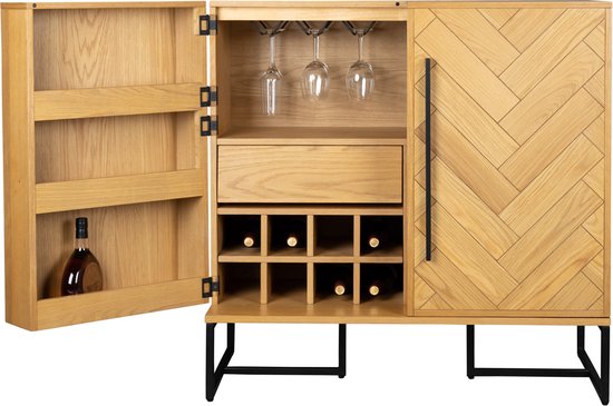 Dutchbone Class Wijnkast/ Drankkast Eikenhout Bruin | bol