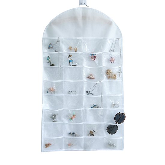 Sieraden organizer - Wit - Hangende Juwelenstandaard Met 32 Vakken ...