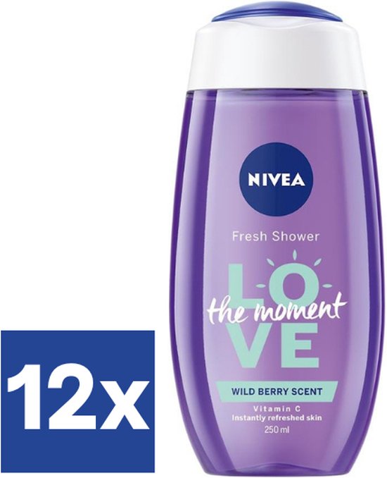Nivea Wild Berry Douchegel (Voordeelverpakking) - 12 x 250 ml | bol.com