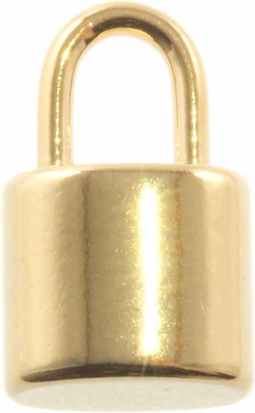 Stainless Steel Bedel Slotje (12 x 7 x 5 mm) Goud (2 Stuks) | bol