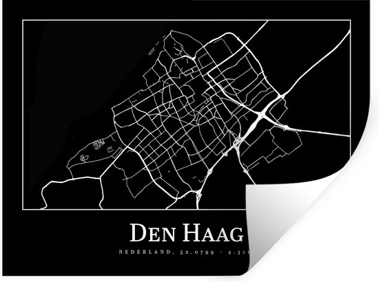 Muurstickers - Sticker Folie - Plattegrond - Den Haag - Kaart ...