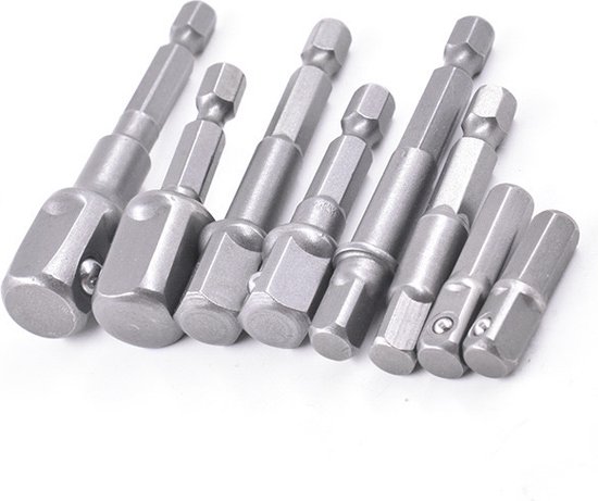 Adapterset dopsleutel – Set 8 adapter 1/4” - 3/8” - 1/2” voor ...