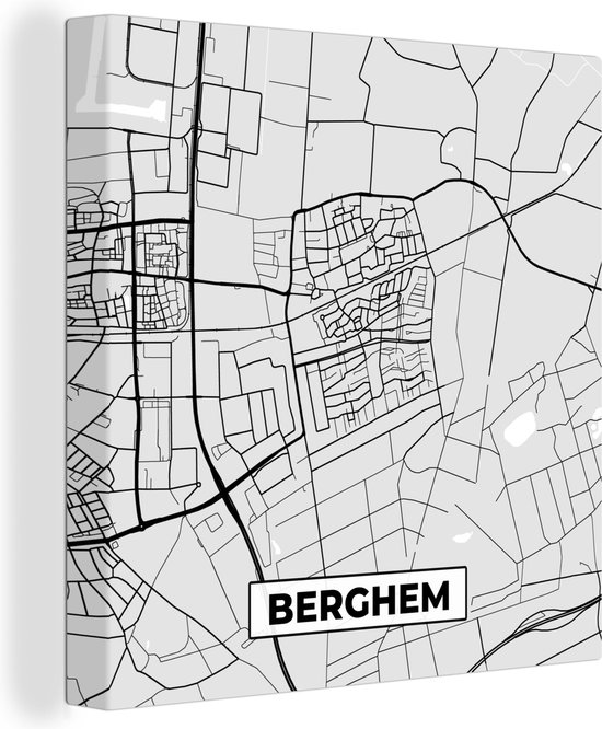 Peinture sur toile Carte - Berchem - Carte - Plan de la ville - 50x50 ...