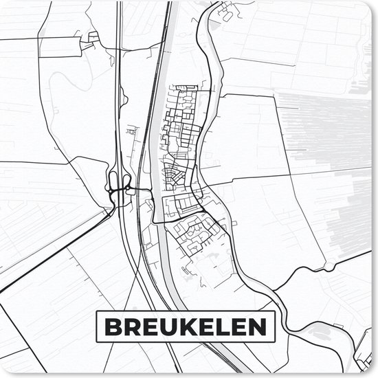 Muismat - Breukelen - Plattegrond - Zwart Wit - Kaart - Nederland ...