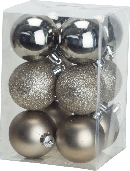 Cosy & Trendy Kerstballen - 12x - champagne - 6 cm - kunststof ...