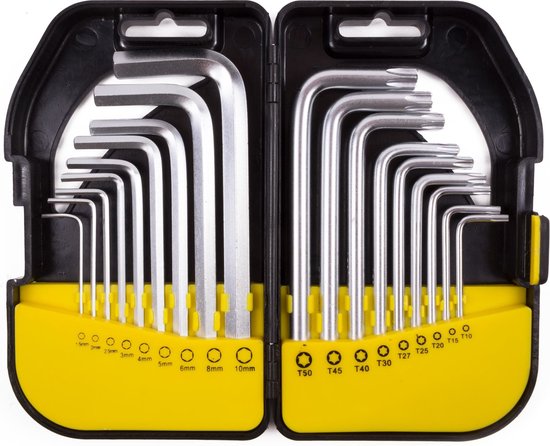 Benson Inbus- en Torx-set - 18-delig - Profi box - Diverse maten ...