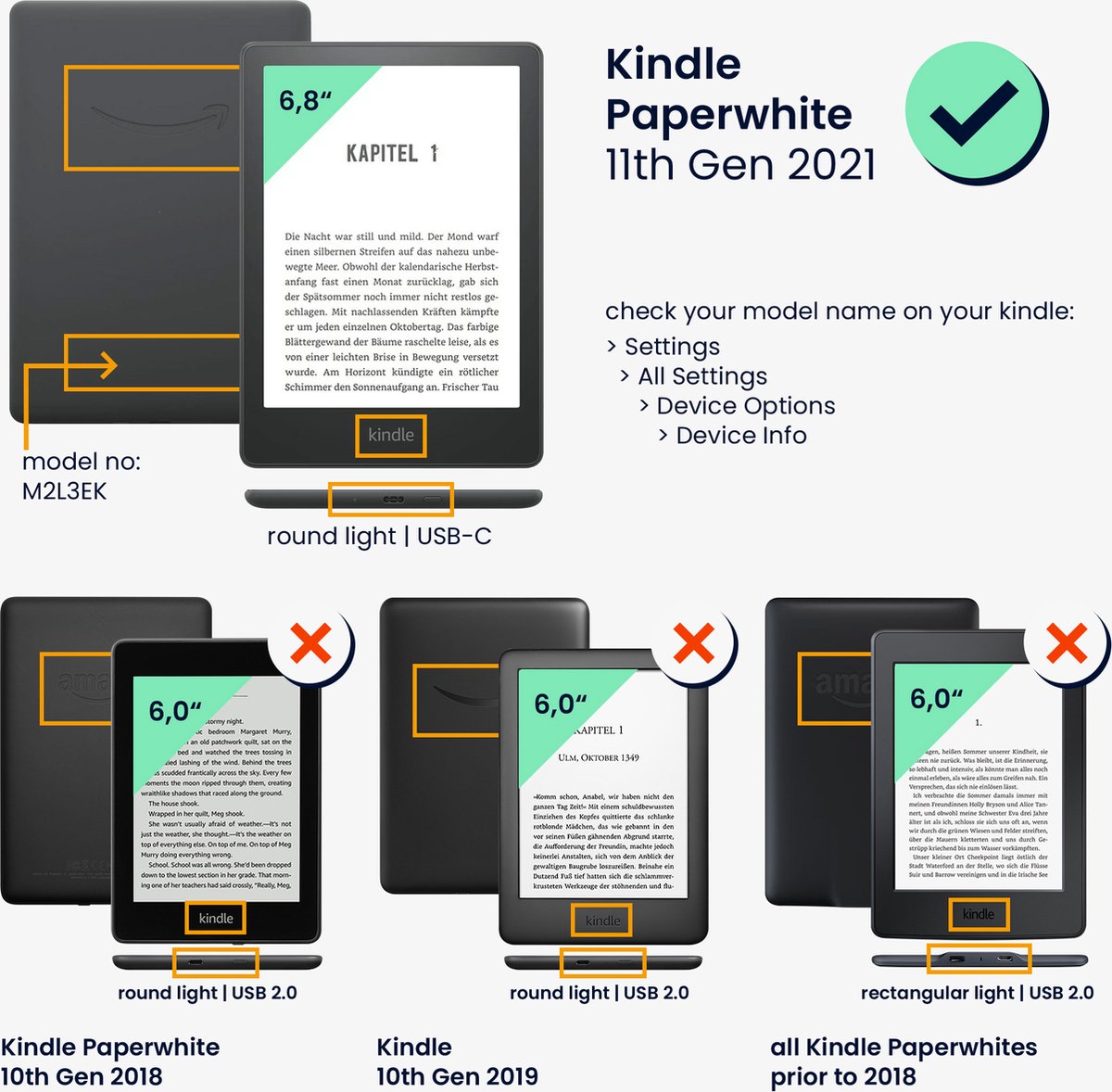 kwmobile hoes voor Amazon Kindle Paperwhite 11. Generation 2021 - Case voor e-reader... | bol.com