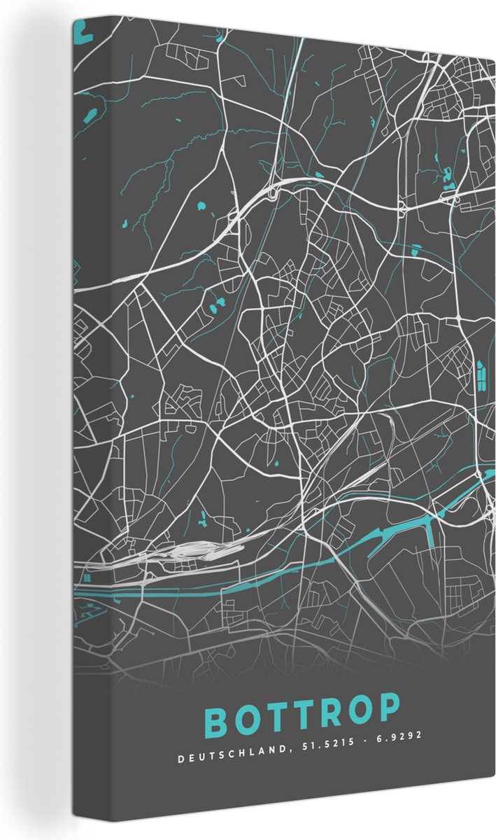 Tableau sur Toile Plan de Ville – Bottrop – Allemagne – Carte – Carte ...