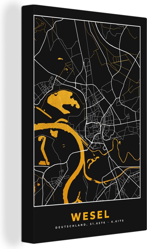 Peinture sur toile Wesel - Plan de la ville - Or - Carte - Plan de la ...