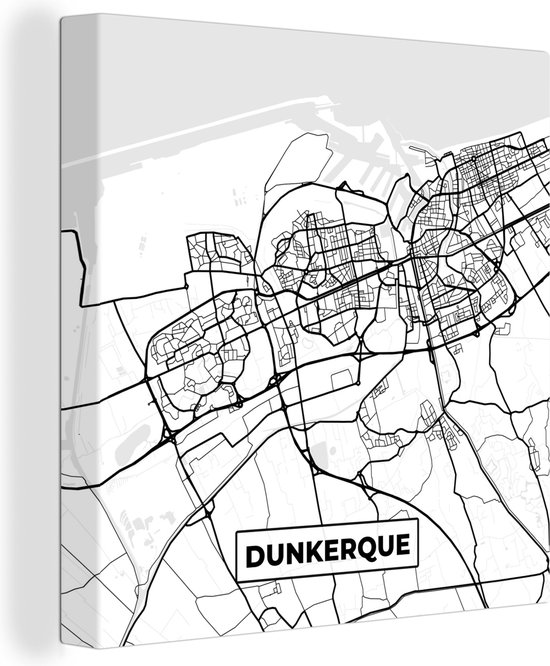 Impression sur Toile City Map - Carte - Dunkerque - Carte - France ...