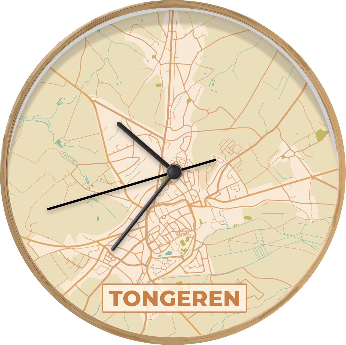 Klok - Ø 30 cm - Retro - Tongeren - Kaart - Plattegrond - Stadskaart ...