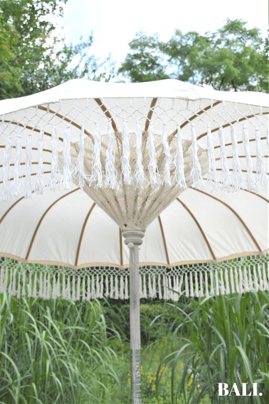 Bali Parasol XXL | Wit | Hand Made | 2 Meter | Bali Lifestyle | bol.com
