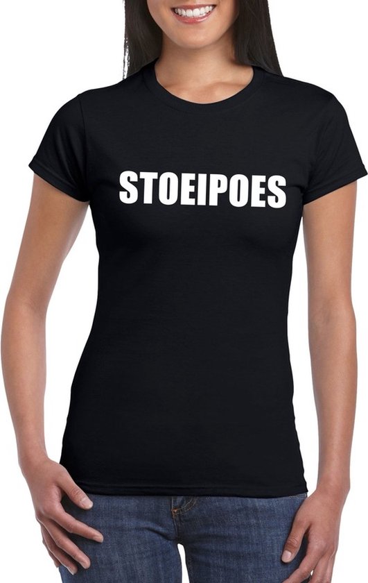 Stoeipoes tekst t-shirt zwart dames L | bol