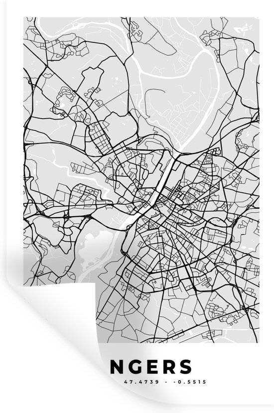 Stickers muraux - Angers - Carte - France - Carte - Plan de ville ...