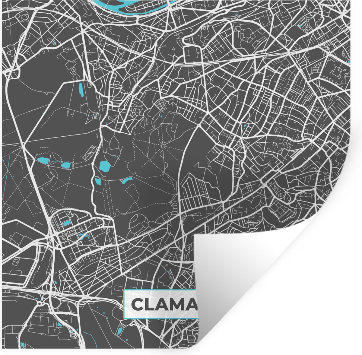 Stickers Stickers muraux - Clamart - France - Carte - Carte - Plan de ...