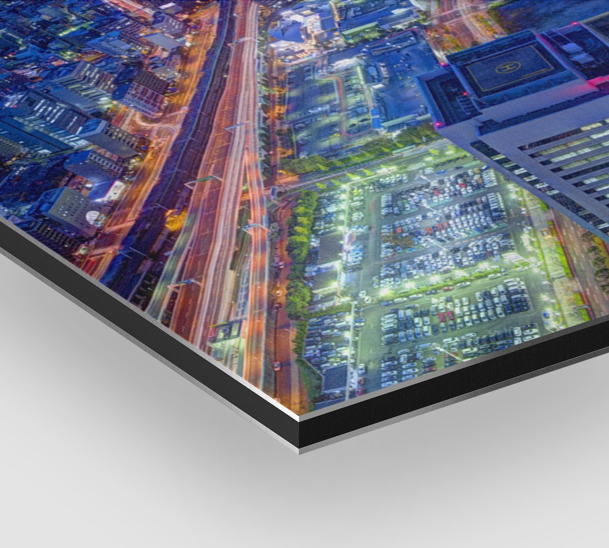 De skyline van Yokohama voor Mount Fuji in Groot Tokio - Foto op Dibond ...