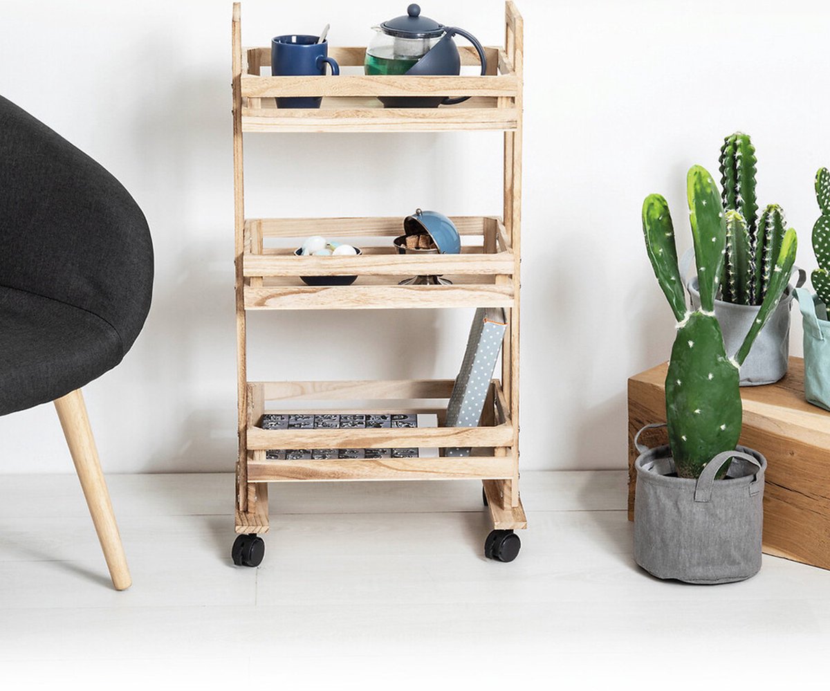 Five® Houten keukentrolley - Hout | bol.com