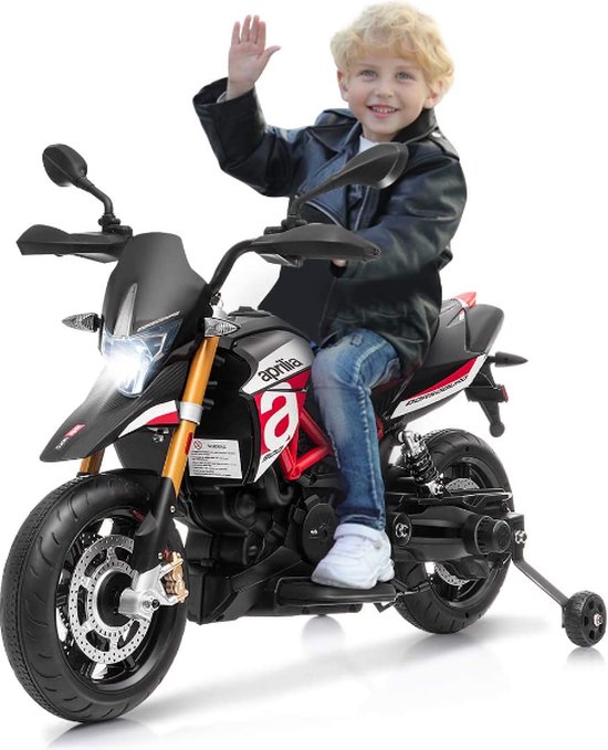 Elektrische Kindermotor 12V Aprilia Dorsoduro 900 inclusief zijwieltjes ...