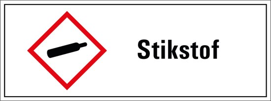 Stikstof GHS tekststicker 400 x 150 mm | bol