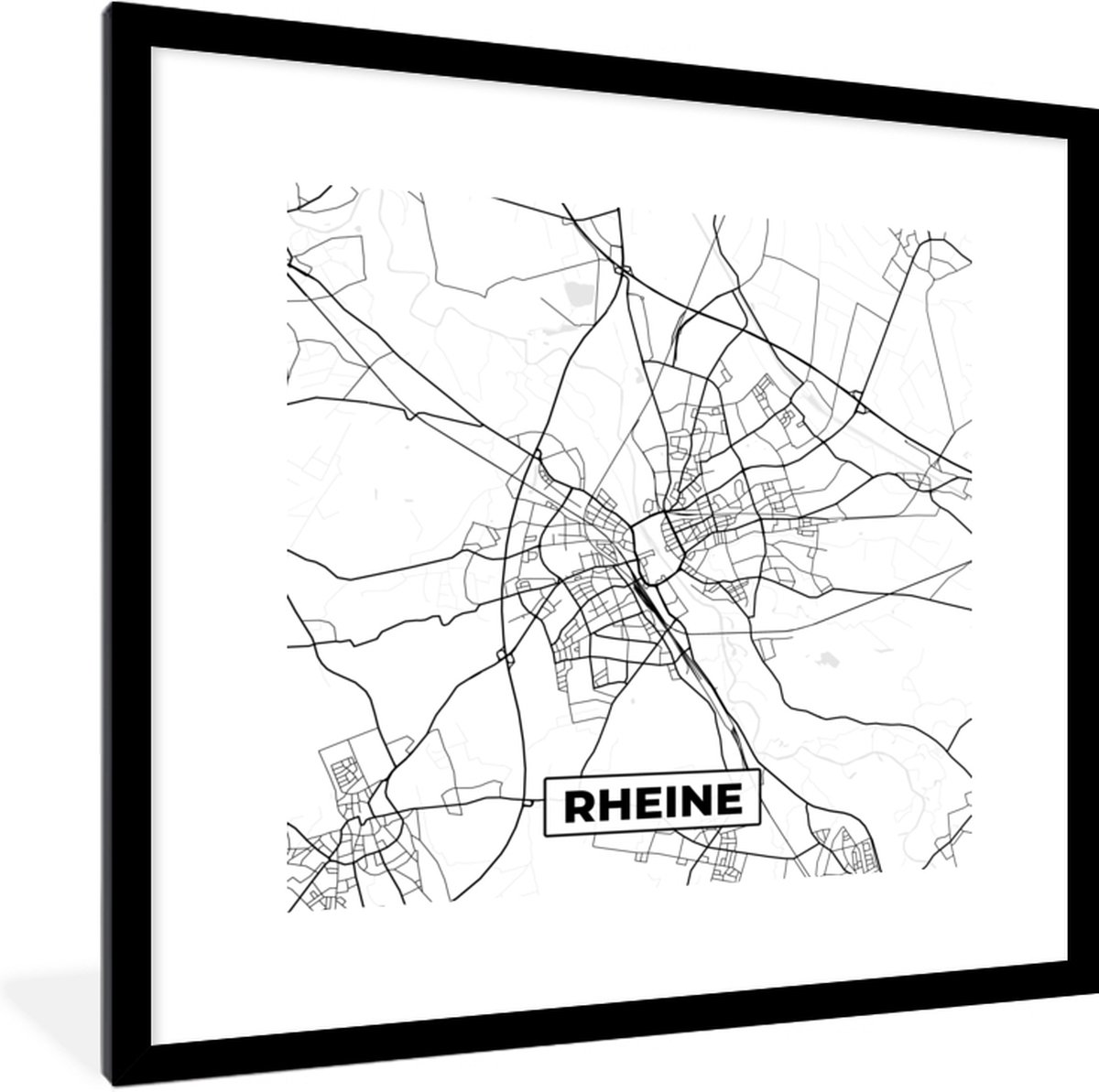 Fotolijst incl. Poster - Rheine - Kaart - Stadskaart - Plattegrond ...