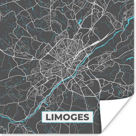 Affiche Limoges - France - Carte - Plan de ville - Plan d'étage ...