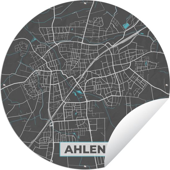 Tuincirkel Stadskaart – Kaart – Ahlen – Blauw – Duitsland – Plattegrond ...