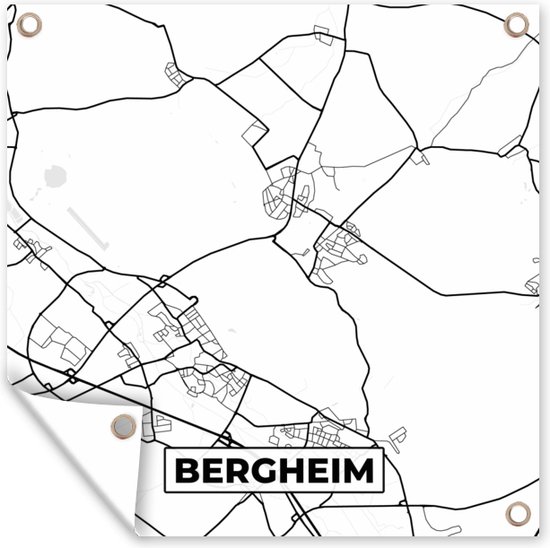 Tuinposters Kaart - Plattegrond - Bergheim - Stadskaart - 50x50 cm ...