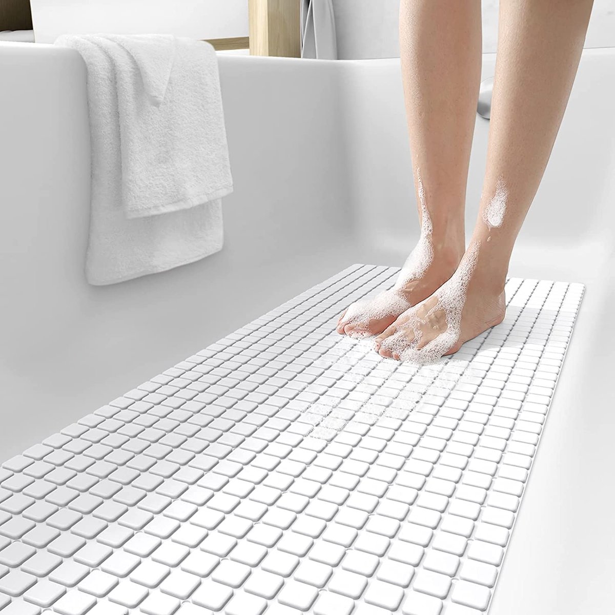 Extra Lange - Anti- Slip Badmat - PVC Badkuip Douchemat - Met ...