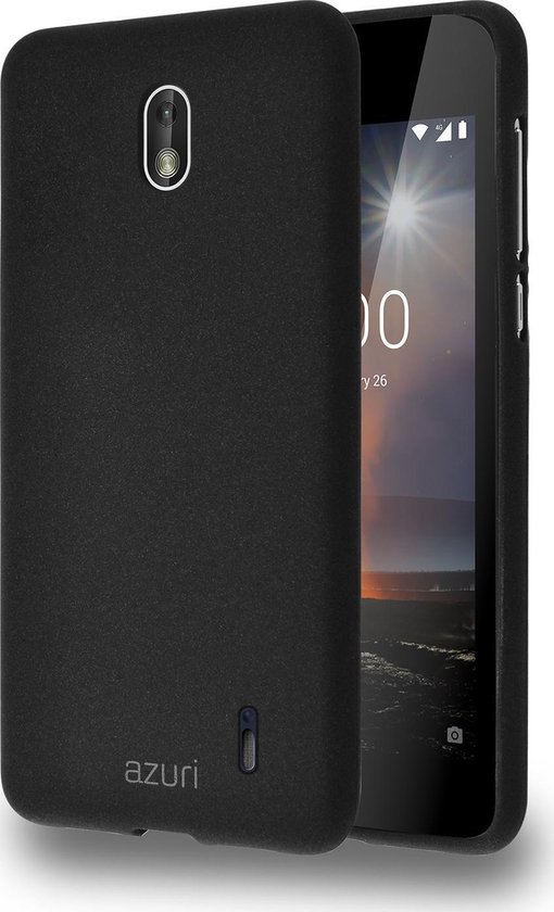 Azuri flexible cover with sand texture - zwart - voor Nokia 1 | bol