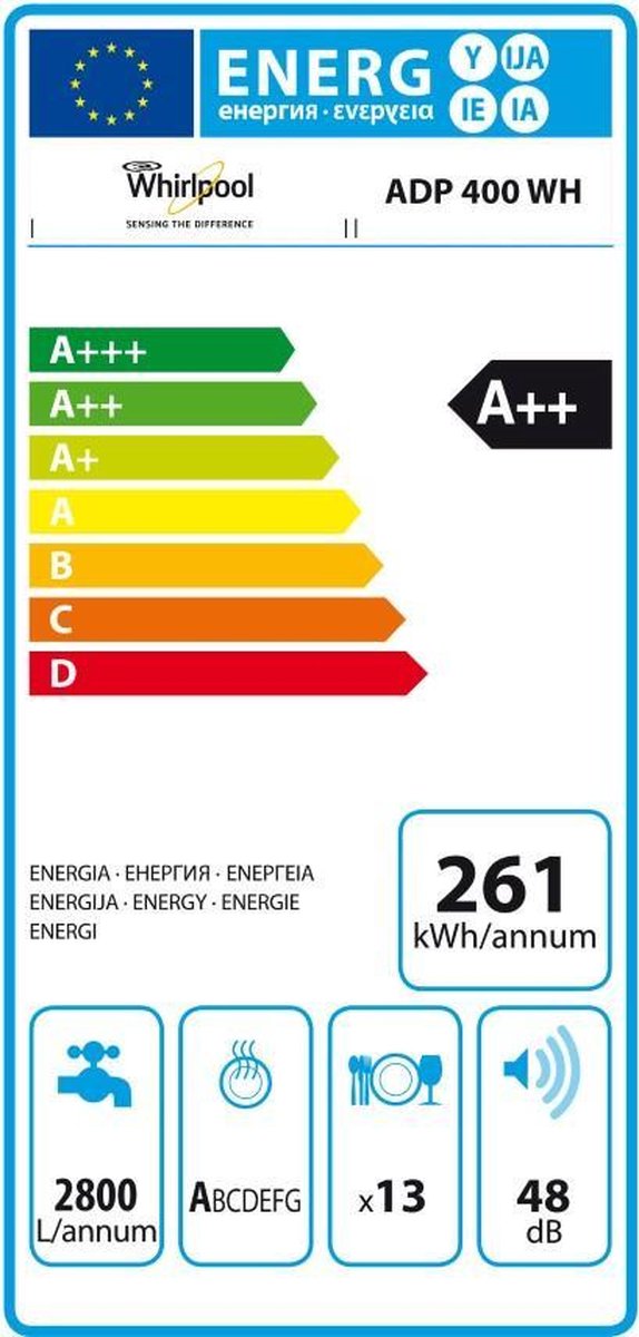 Whirlpool ADP 400 WH - Vrijstaande afwasmachine | bol.com