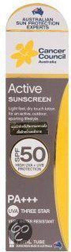 Cancer Council Active SPF 50 - 75 ml - Zonnebrand crème | bol.com