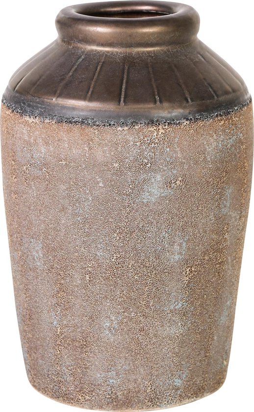 PTMD Dale gold ceramic farmer pot dark border high l | bol.com