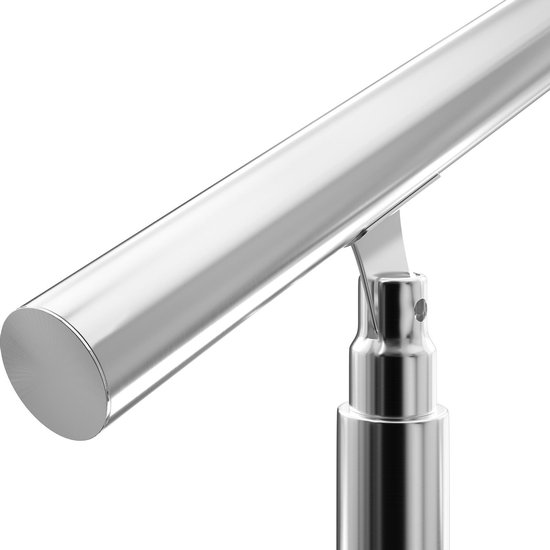Main courante Monzana en acier inoxydable - 100 cm avec 3 barres ...