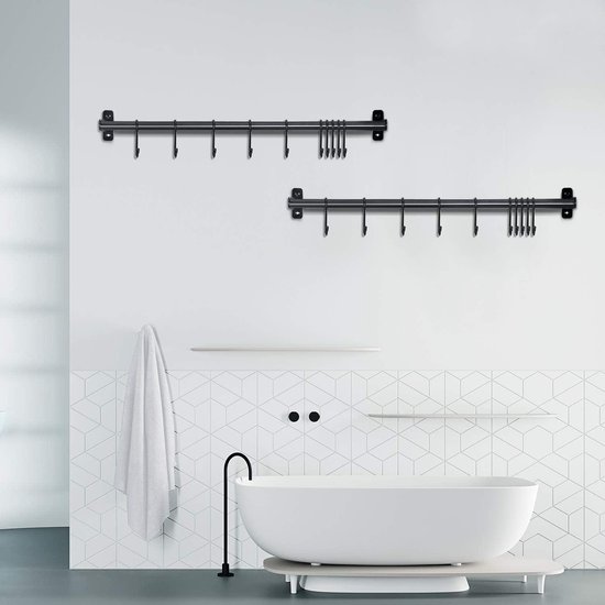 Keuken Rail Pan Hanger met 10 Verwijderbare S-haken - Utensil Hangende ...